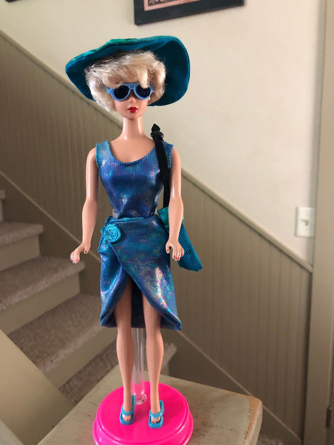 For Vintage and Repro Barbie Iridescent Blue/green Tank Suit, Matching ...