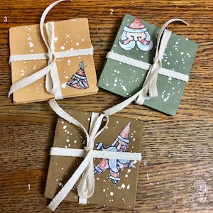 2 3/4" X 2 3/4" Folk Art Santa Accordion Book, 3 Versions Sold ...