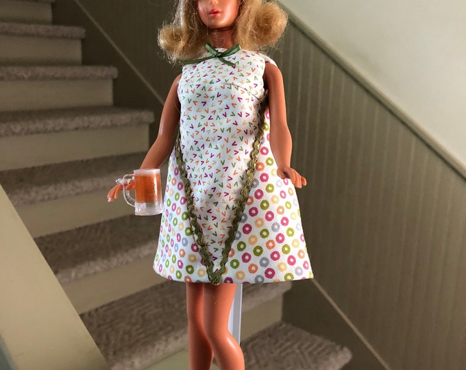 MOD for Vintage and Repro Barbie, Tnt MOD Green/orange/gold Tent Dress ...