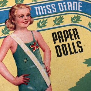 Vintage Saalfield Miss Diane Uncut Paper Doll Book, 3 Dolls, 4 Pages of ...