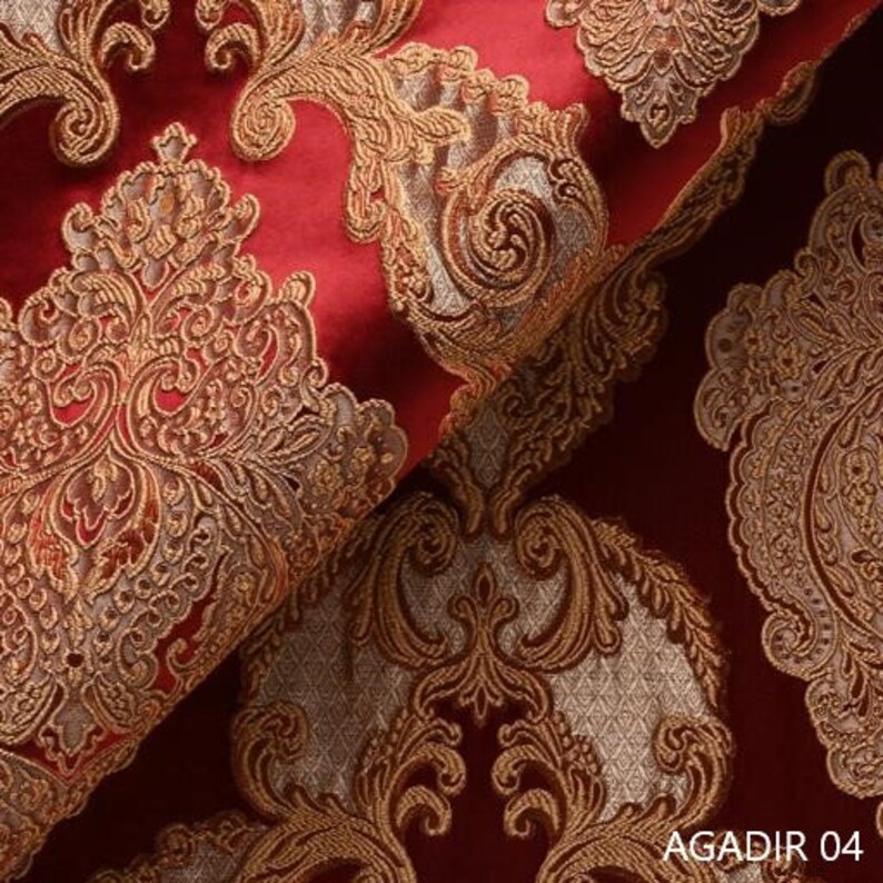 Agadir Design Damask Patterned Jaquard Upholstery Fabric for Furniture ...