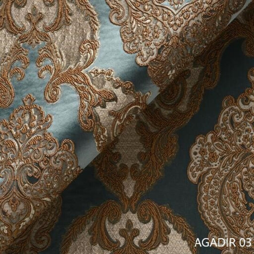 Agadir Design Damask Patterned Jaquard Upholstery Fabric for Furniture ...