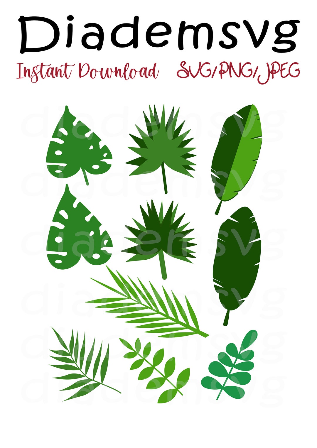 Tropical Leaves Svg Tropical Leaves Svg Bundle Tropical Svg Etsy Canada