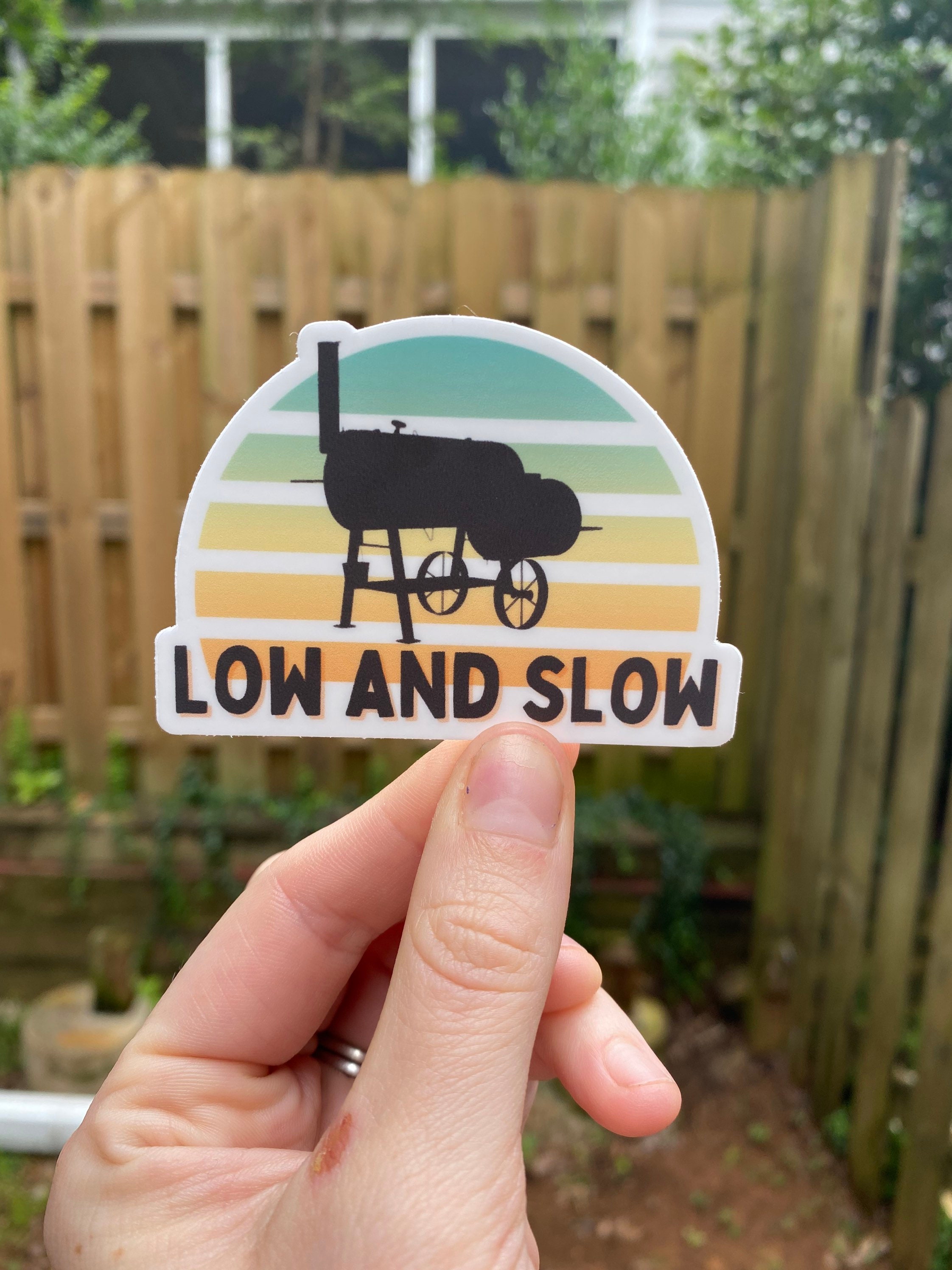 Barbecue Smoker Lovers Sticker Low and Slow - Etsy
