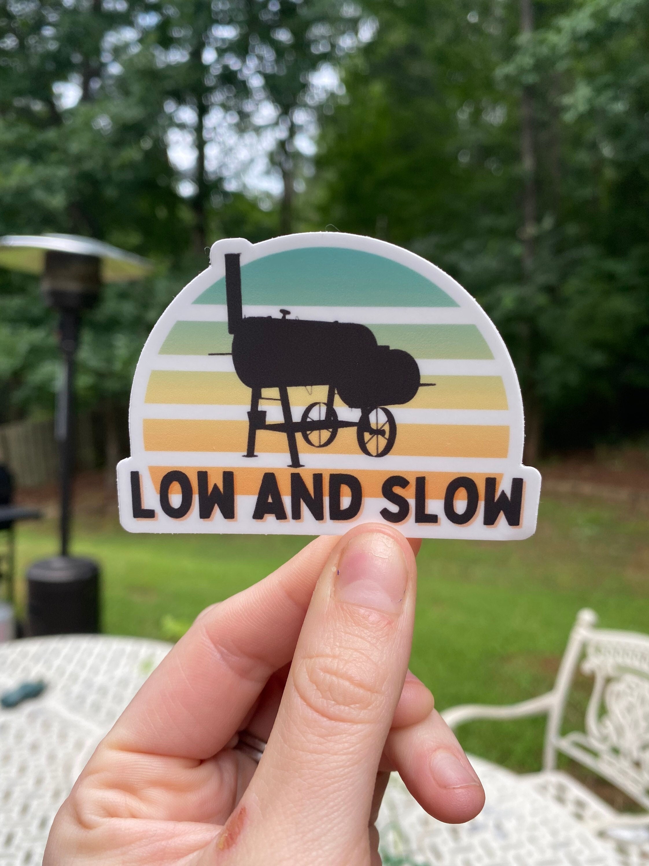 Barbecue Smoker Lovers Sticker Low and Slow - Etsy