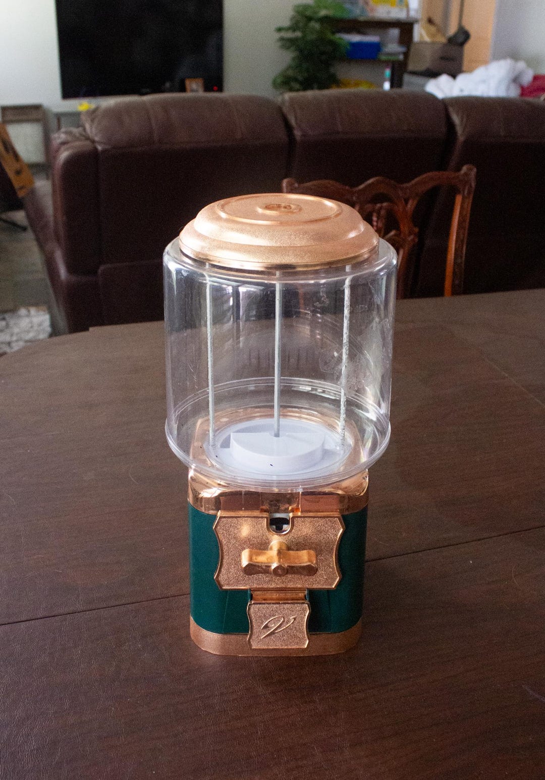 Vintage Style Gumball Candy Machine – Green & Gold Countertop Dispenser ...