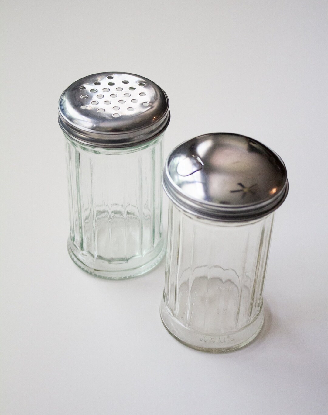 Vintage Glass Sugar and Cheese Shaker Set – Retro Kitchen Diner Decor ...