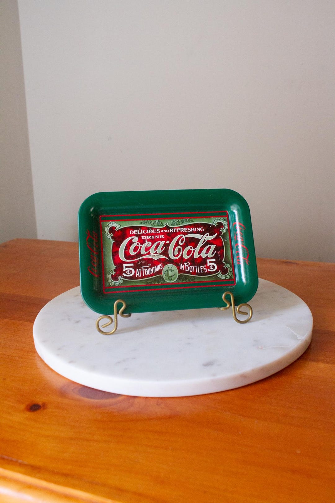 Vintage Coca-cola Serving Tray – Retro Green Tin Tray With Classic Coke ...