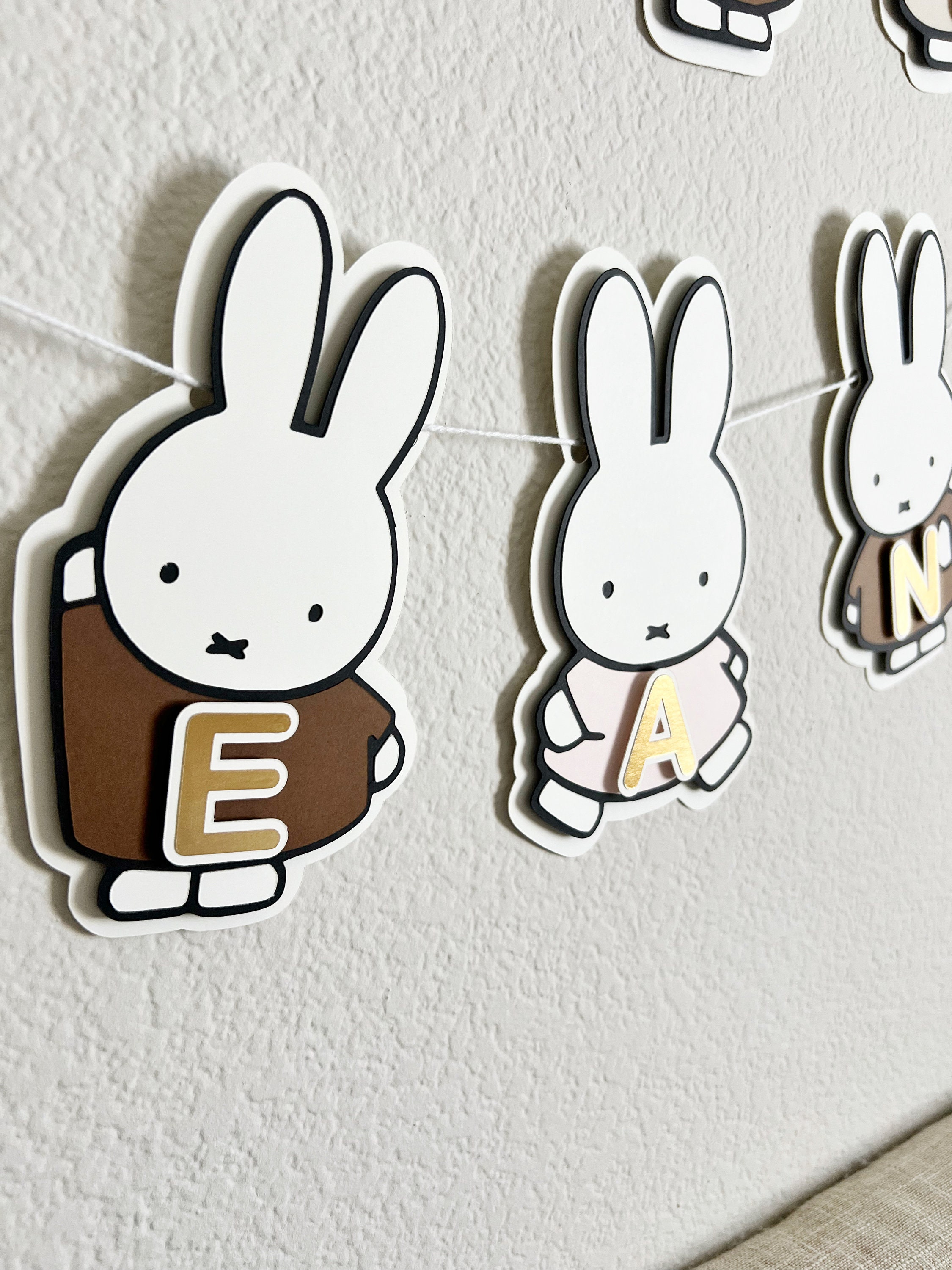 Miffy Neutral Custom Name Banner - Etsy