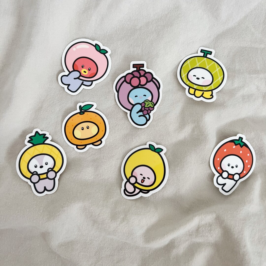 BT21 Minini Fruits Vinyl Sticker Pack - Etsy