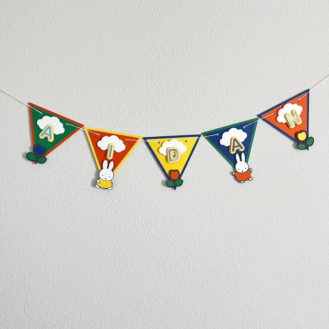 Miffy Primary Color Custom Name Banner - Etsy