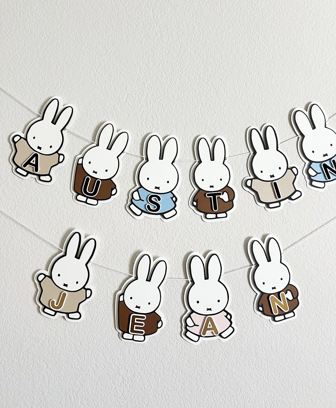 Miffy Neutral Custom Name Banner - Etsy
