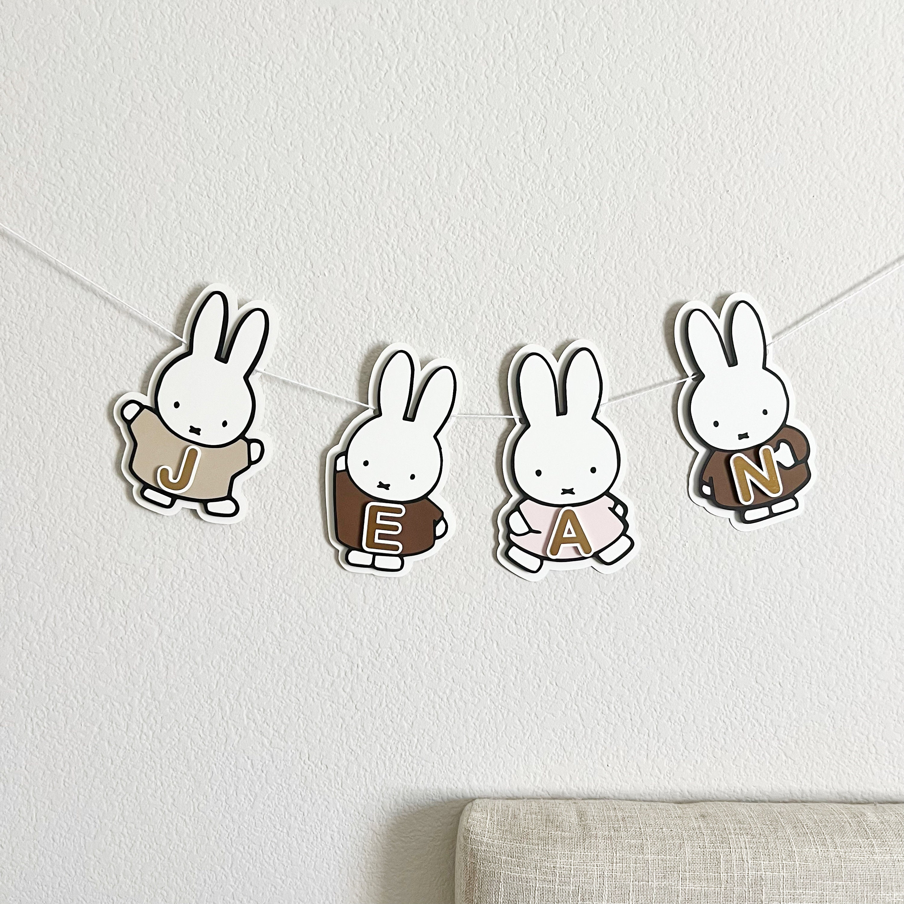 Miffy Neutral Custom Name Banner - Etsy