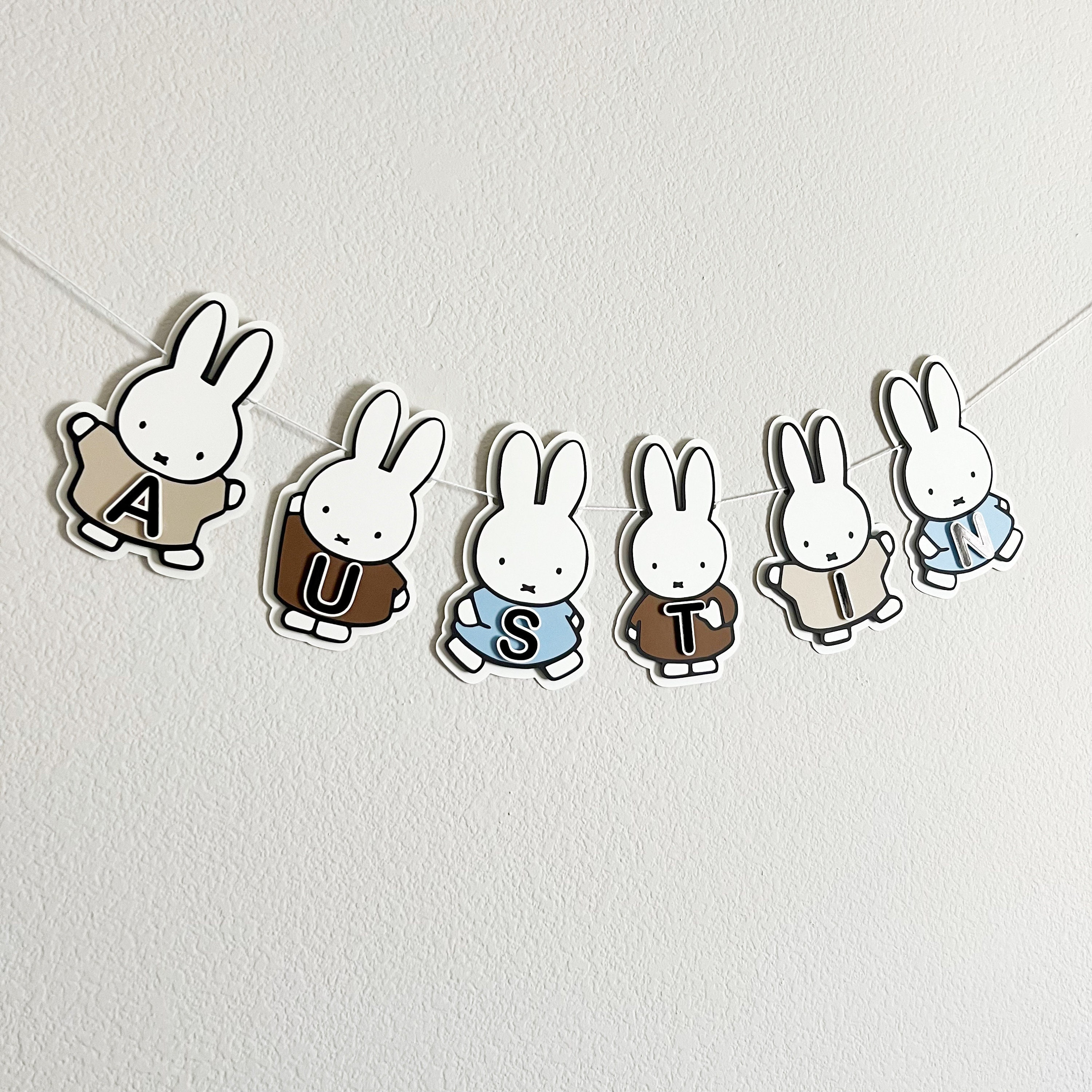 Miffy Neutral Custom Name Banner - Etsy