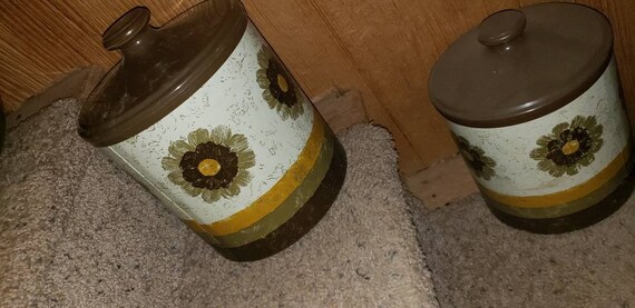 Vintage Sunflower Canister Set - Etsy