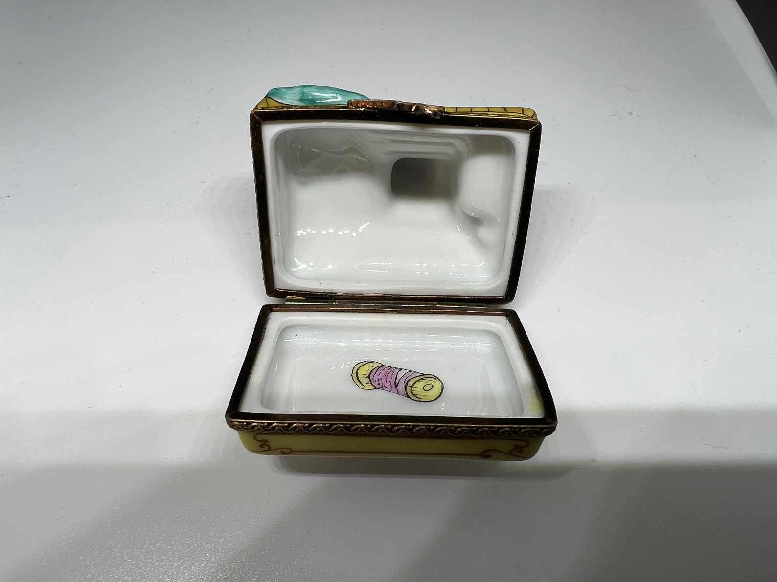 Limoges French Porcelain AL Trinket Box Sewing Machine Limited Edition ...