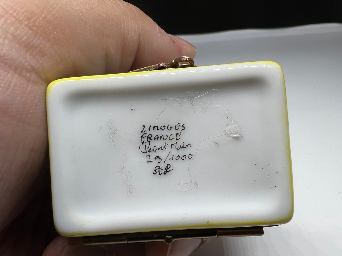 Limoges French Porcelain AL Trinket Box Sewing Machine Limited Edition ...