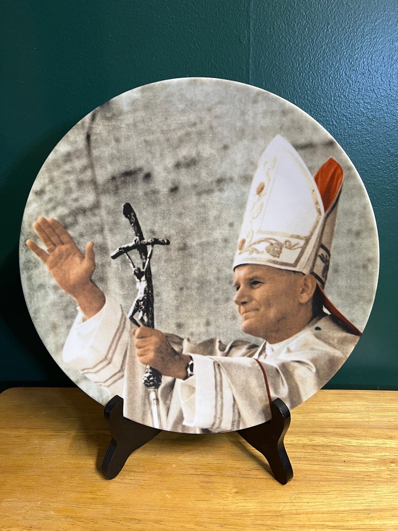 Vintage Porcelain Collectors Plate Pope John Paul II - Etsy