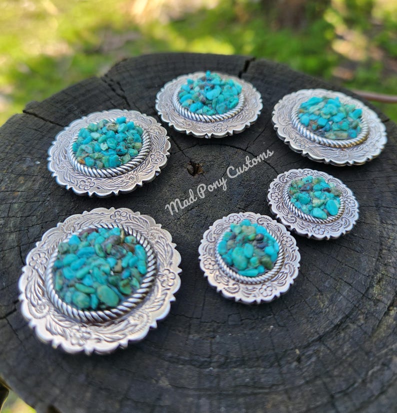 Turquoise Rock Conchos - Etsy