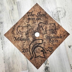Cowhide Grad Cap Topper - Etsy