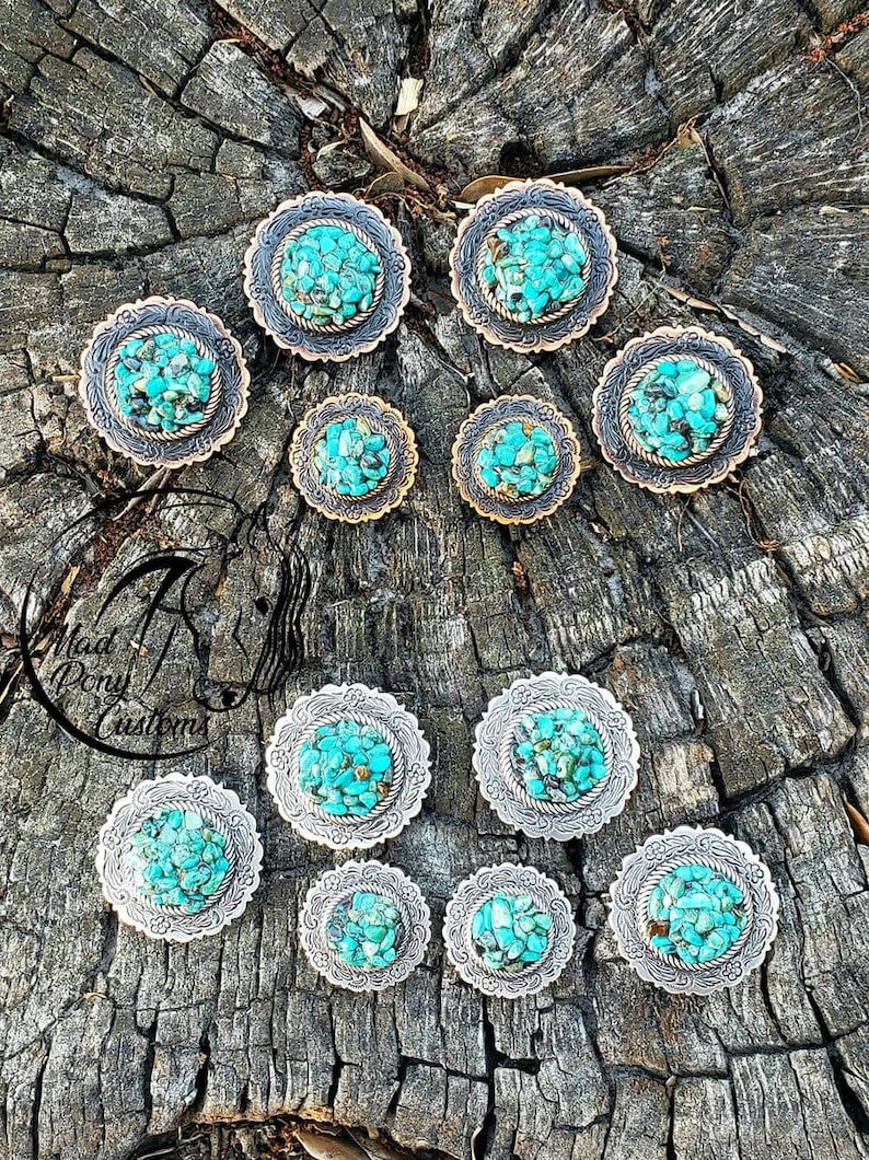 Turquoise Rock Conchos - Etsy