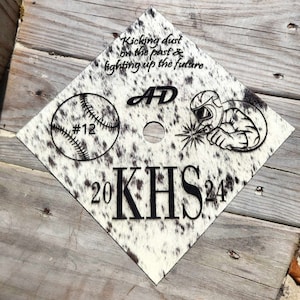 Cowhide Grad Cap Topper - Etsy
