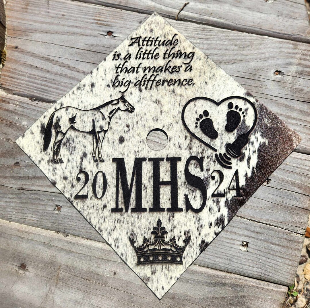 Cowhide Grad Cap Topper - Etsy