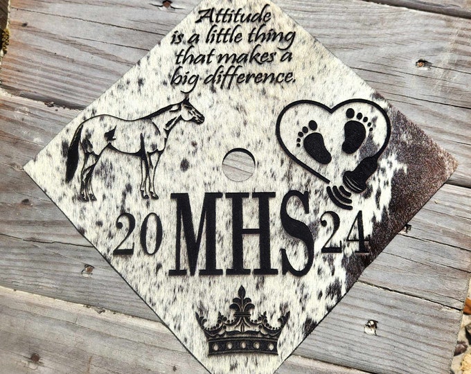 Cowhide Grad Cap Topper - Etsy
