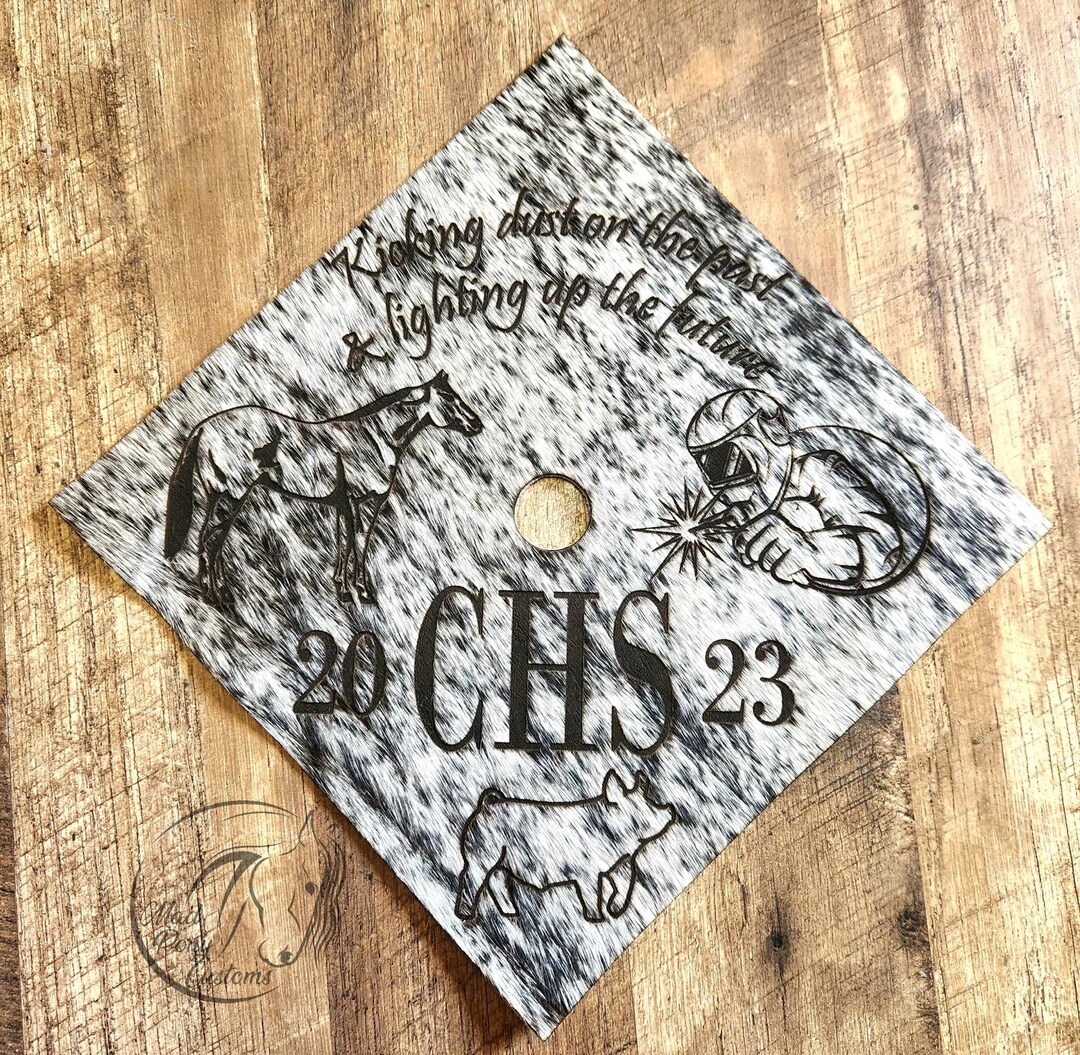 Cowhide Grad Cap Topper - Etsy