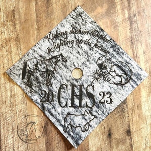 Cowhide Grad Cap Topper - Etsy