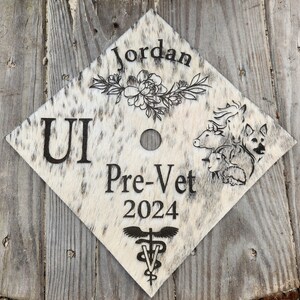 Cowhide Grad Cap Topper - Etsy