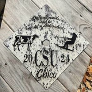 Cowhide Grad Cap Topper - Etsy