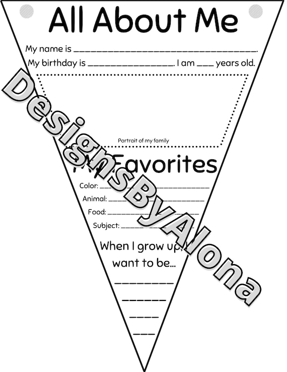 All About Me Printables 4th Grade