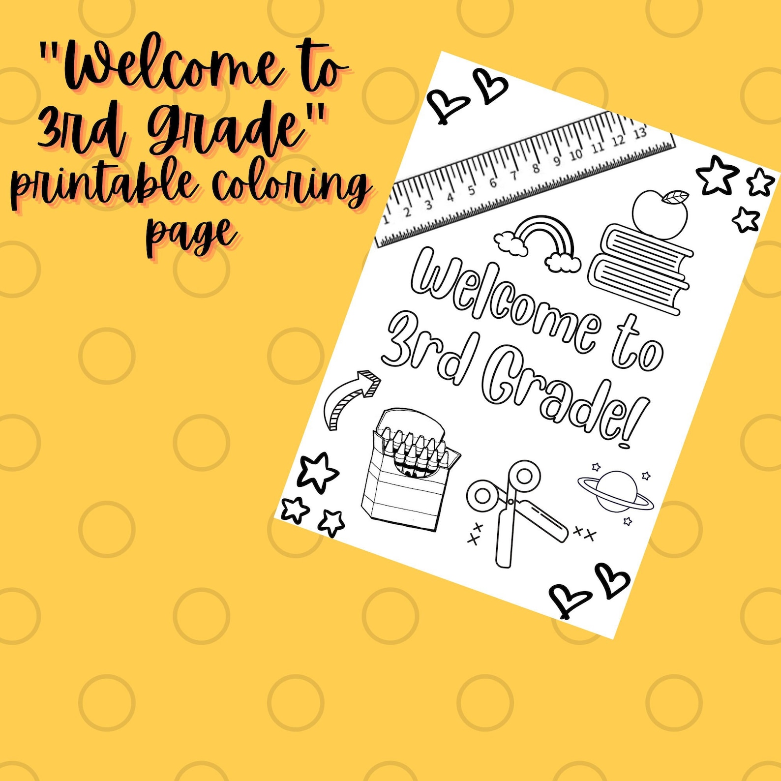 Welcome to 3rd Grade Printable Coloring Sheet First Day of - Etsy