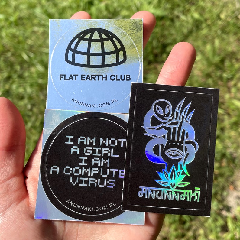 Set of 3 Original ANUNNAKI Stickers - Holo, Metallic - Alien Label - Etsy