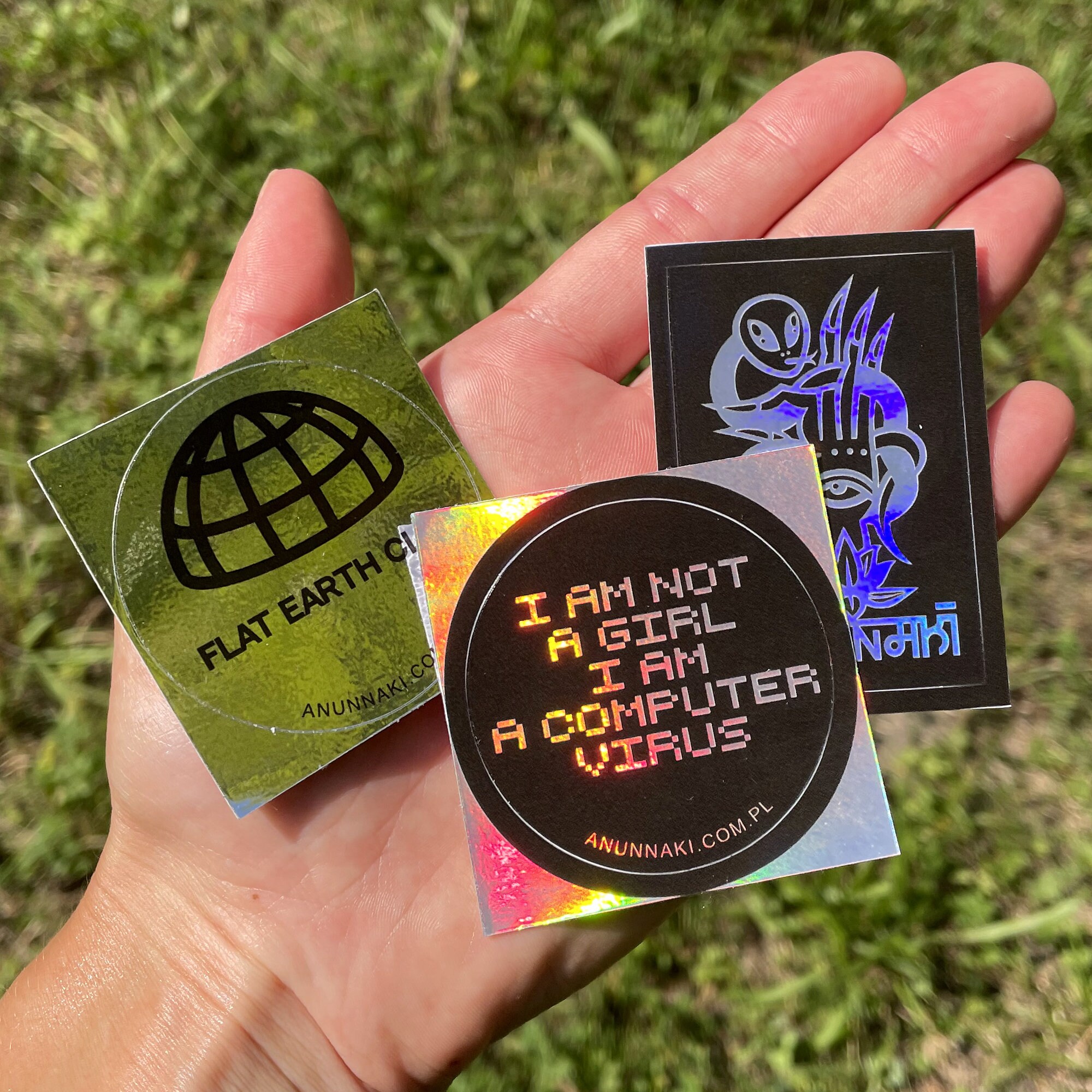 Set of 3 Original ANUNNAKI Stickers Holo, Metallic Alien Label - Etsy