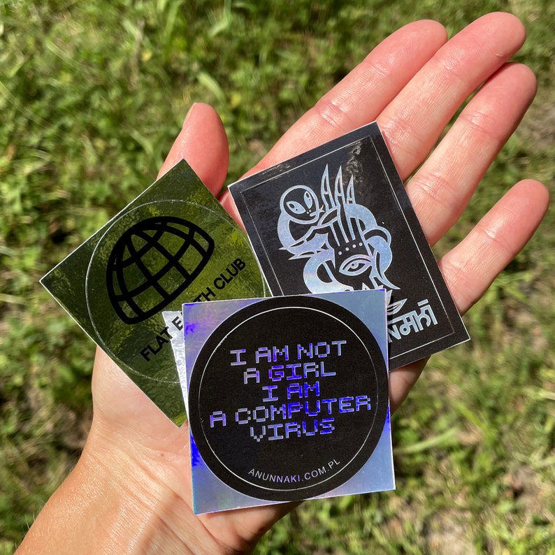 Set of 3 Original ANUNNAKI Stickers Holo, Metallic Alien Label - Etsy