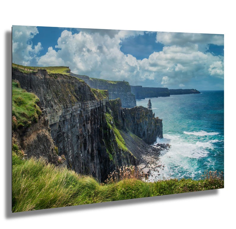 Majestic Cliffs of Moher With Ocean Waves and Flowers - Etsy