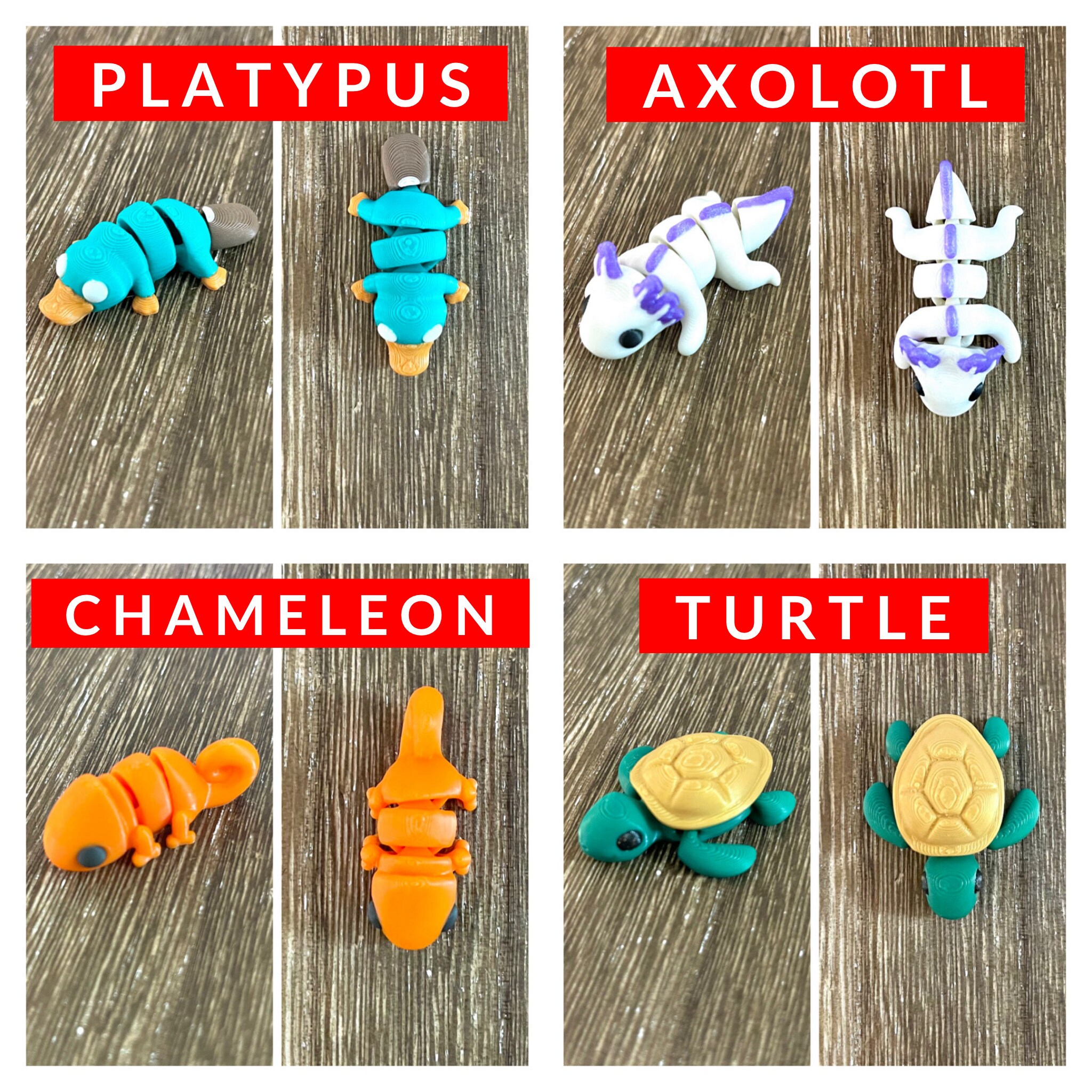 3d-printed Mini Fidget Figures Articulating Toys - Etsy