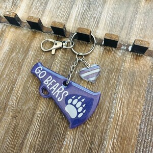 Keychain Fully Custom - Resin Cheer Megaphone Keychain - Bag Tag - Etsy