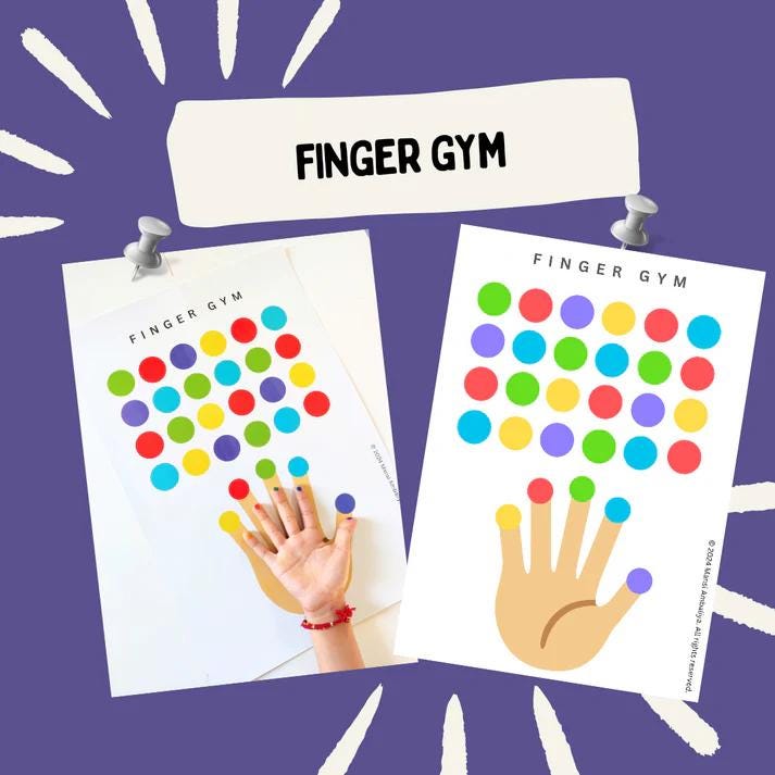 Finger Gym Worksheets: Fine Motor Skills, Prewriting (digital Download ...