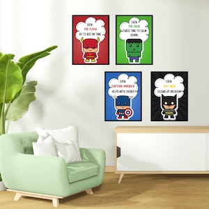 10 Superhero Motivation Posters for Kids’ Room | Inspirational Wall Art ...