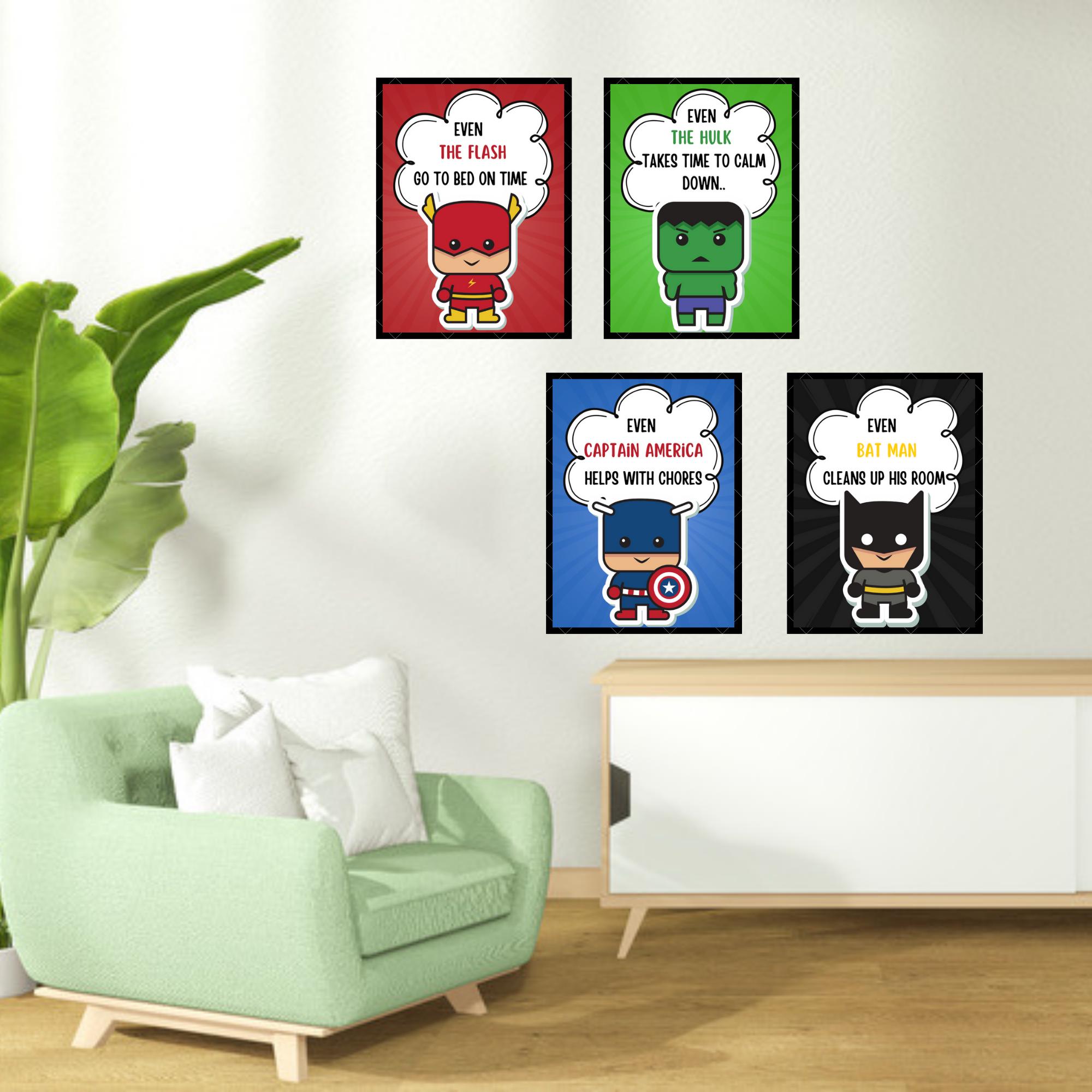 10 Superhero Motivation Posters for Kids’ Room | Inspirational Wall Art ...