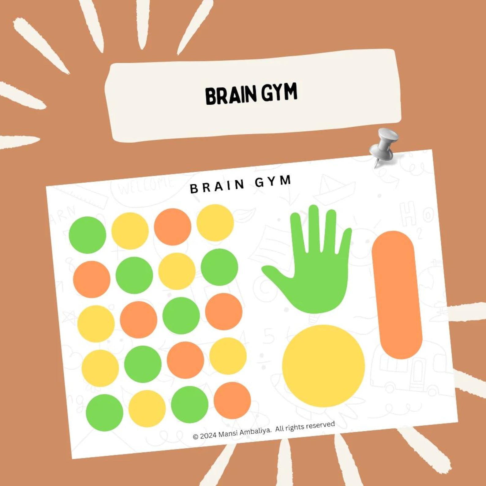 Brain Gym Activity Worksheets: Focus & Coordination Exercises (digital ...