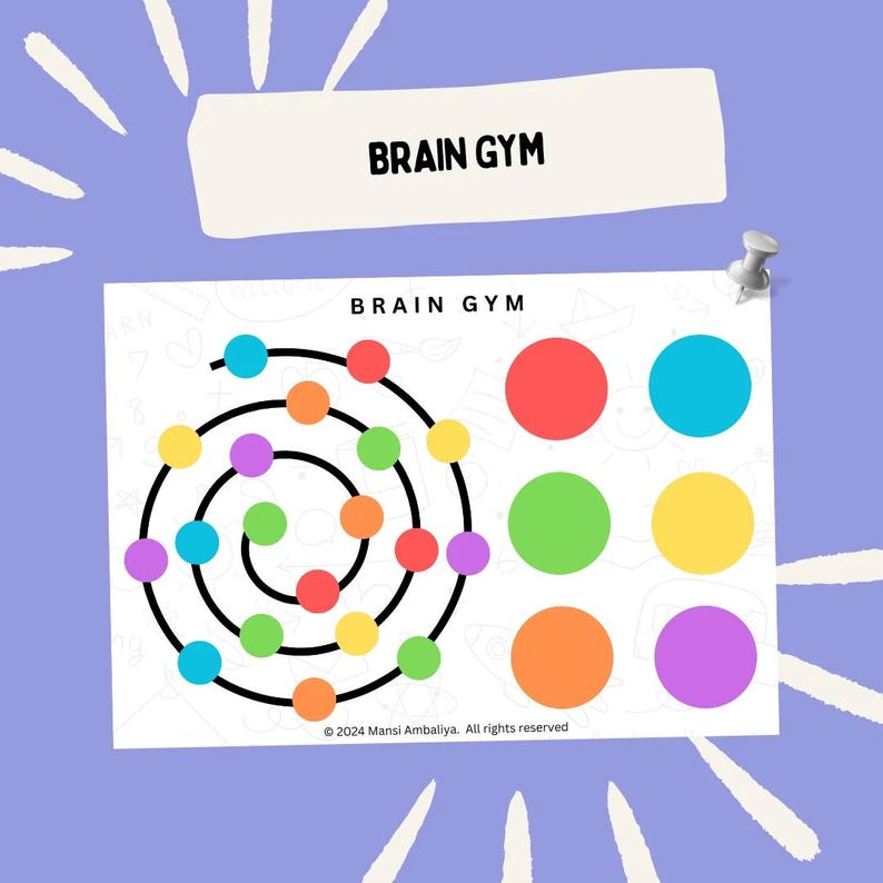 Brain Gym Activity Worksheets: Focus & Coordination Exercises (digital Download) - Etsy