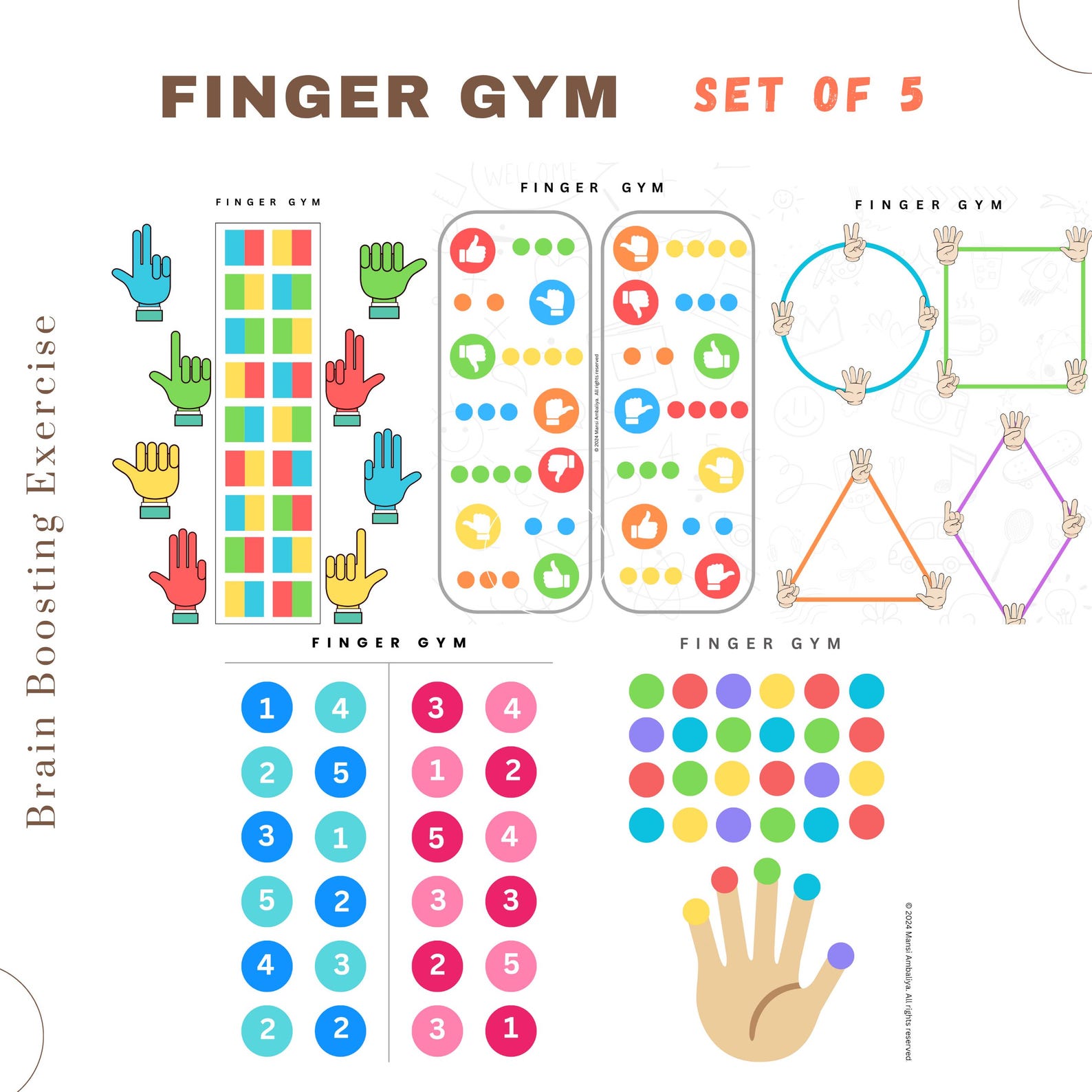 Finger Gym Worksheets: Fine Motor Skills, Prewriting (digital Download ...