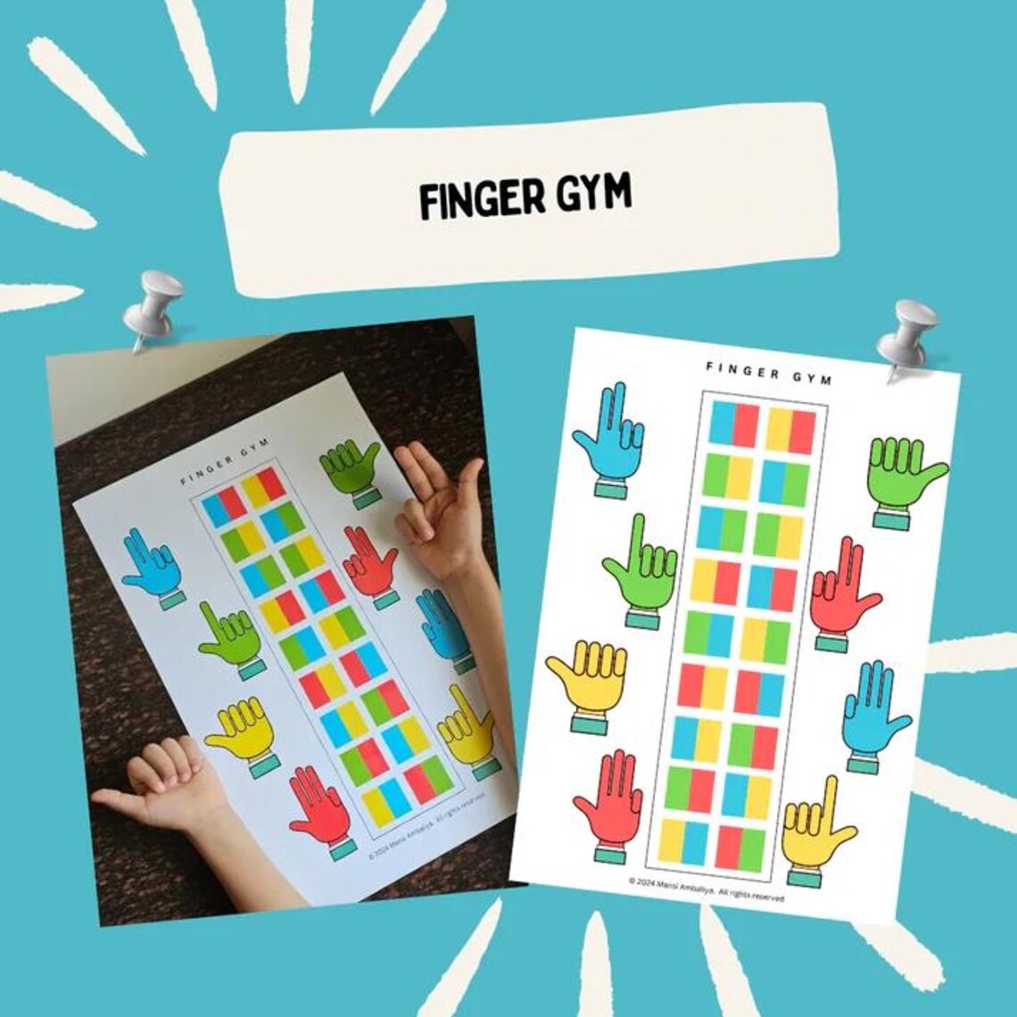 Finger Gym Worksheets: Fine Motor Skills, Prewriting (digital Download ...