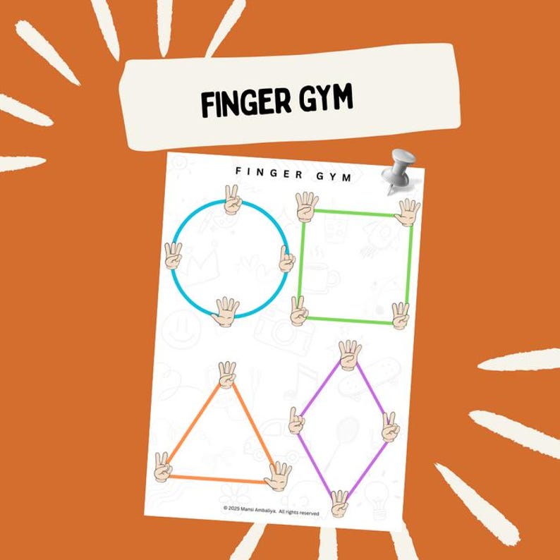 Finger Gym Worksheets: Fine Motor Skills, Prewriting (digital Download ...