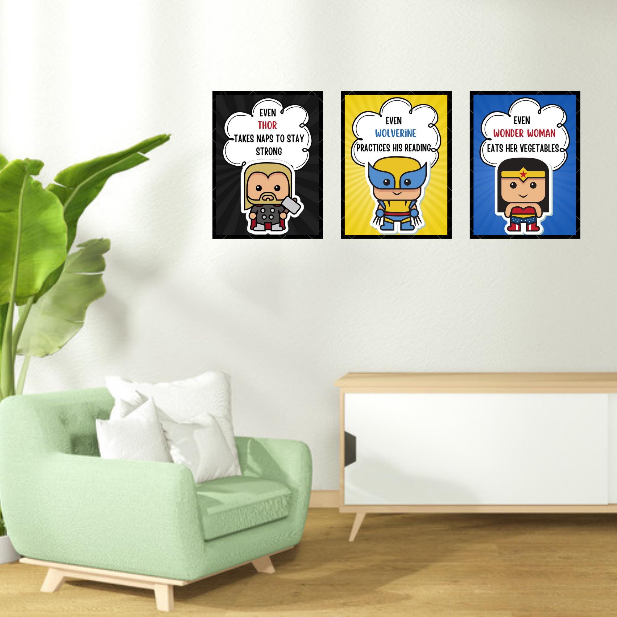 10 Superhero Motivation Posters for Kids’ Room | Inspirational Wall Art ...
