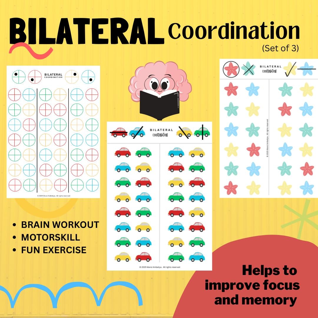 Brain Coordination Worksheets: Focus, Motor Skills, Visual Tracking ...